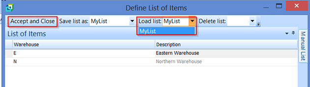 Saving Default Values for Define Lists in Forms