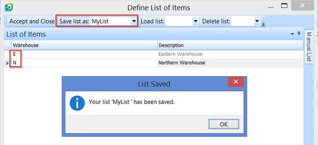 Saving Default Values for Define Lists in Forms